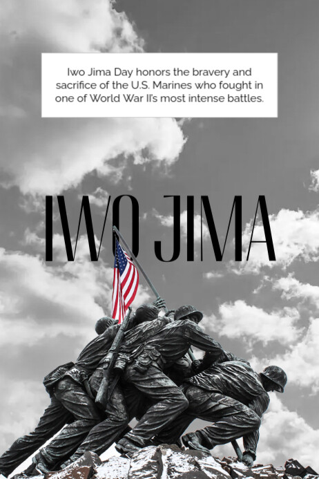 Modern & Minimal Iwo Jima Day Poster Template | PosterMyWall