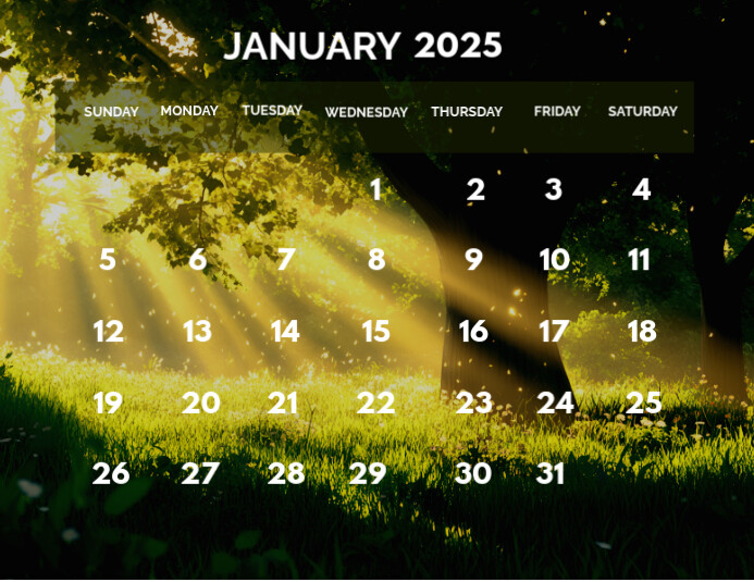 Modern & Minimal January 2025 Calendar Flyer (us Letter) Template ...