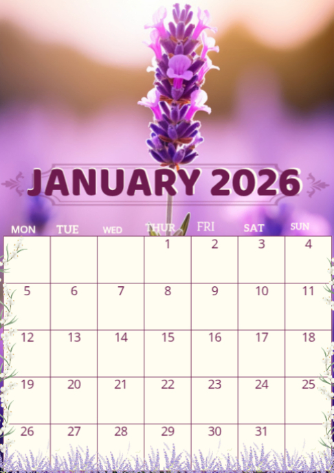 Modern & Minimal January 2026 Calender Design Template Instagram Post ...
