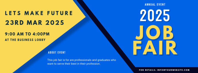 Modern & Minimal Job Fair Facebook Cover Photo Template | PosterMyWall