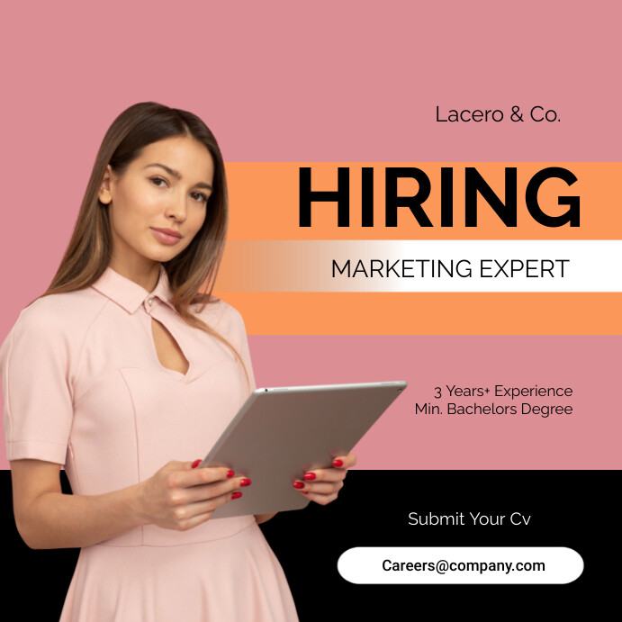 Modern & Minimal Job Vacancy Advert Template | PosterMyWall