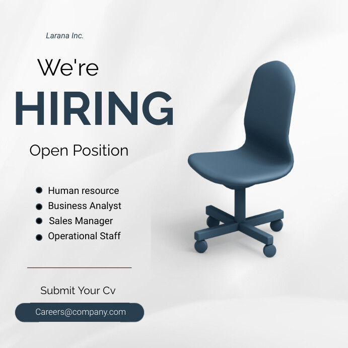 Modern & Minimal Job Vacancy Advert Instagram Template | PosterMyWall