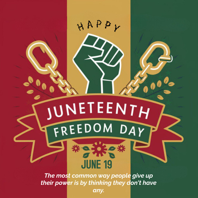Modern & Minimal Juneteenth Instagram Post Template | PosterMyWall