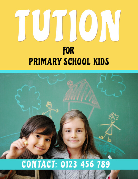 Modern & Minimal Kids Tution Flyer (us Letter) Template | PosterMyWall