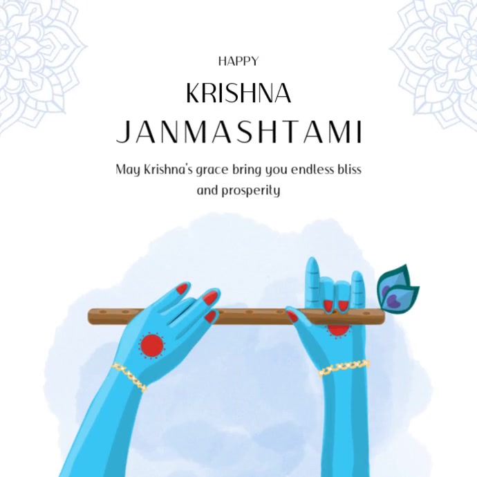 Copy of Modern & Minimal Krishna Janmastmi Video Wish Flyer Instagram ...