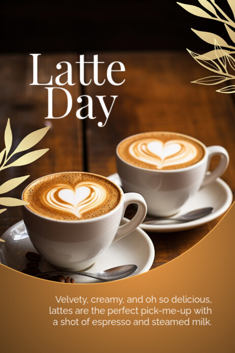 Modern & Minimal Latte Day Poster Template | PosterMyWall