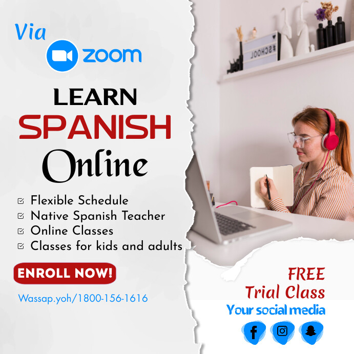 Modern & Minimal Learning Spanish Instagram P Template | PosterMyWall