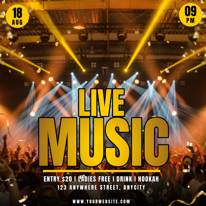 Modern & Minimal Live Music Pos Instagram Template | PosterMyWall