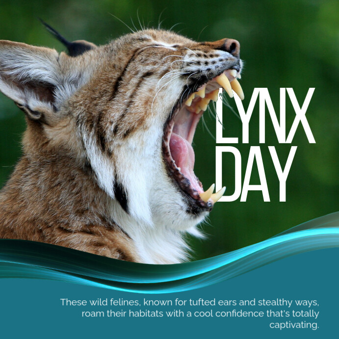 Modern & Minimal Lynx Day Instagram Post Template | PosterMyWall