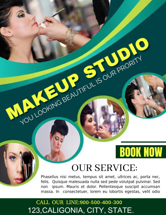 Modern & Minimal Makeup Studio Flyer (us Lett Template | PosterMyWall