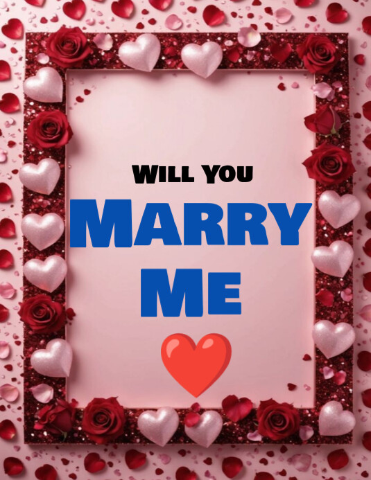 Modern & Minimal Marry Me Flyer (us Letter) Template | PosterMyWall