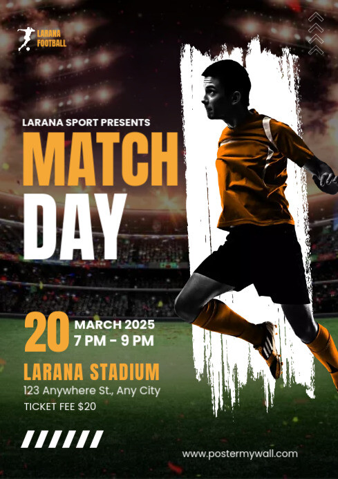 Copy of Modern & Minimal Match Day Soccer A4 | PosterMyWall