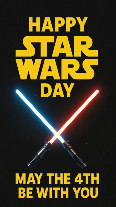 Modern & Minimal May The 4th Be With You – Star Wars Day Poster With ...