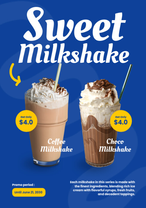Copy of Modern & Minimal Milkshake Promotion A4 | PosterMyWall