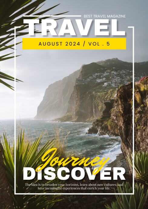 Modern & Minimal Minimal Travel Magazine Cove Template | PosterMyWall
