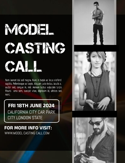 Copy of Modern & Minimal Model Casting Call Template | PosterMyWall