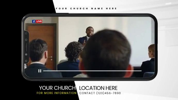Modern & Minimal Modern Church Live Stream Video Digital Display (16:9 ...