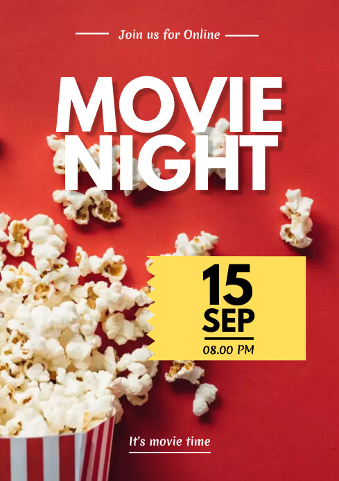 Modern & Minimal Movie Night A4 Template | PosterMyWall