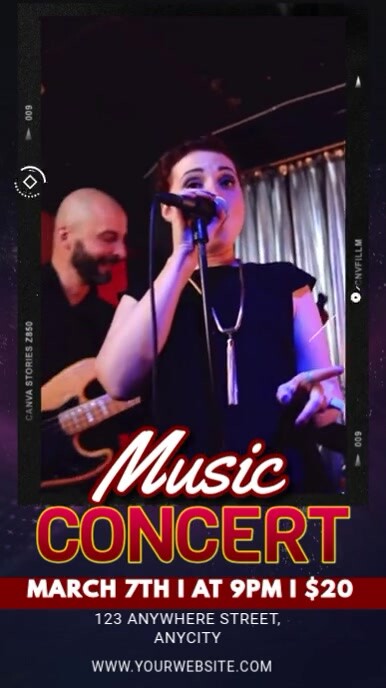 Modern & Minimal Music Concert Reel Instagram Template | PosterMyWall
