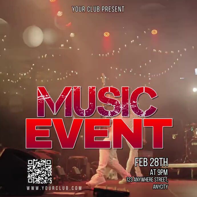 Modern & Minimal Music Event Pos Instagram Template | PosterMyWall