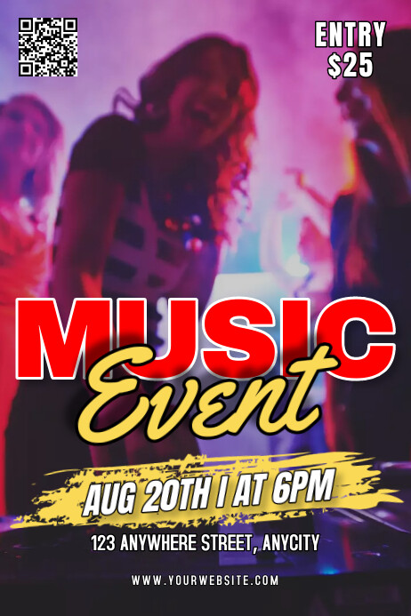 Modern & Minimal Music Event Poster Templat | PosterMyWall