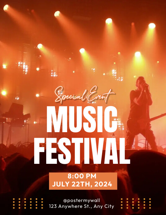 Modern & Minimal Music Festival Pamflet (lett Template | PosterMyWall