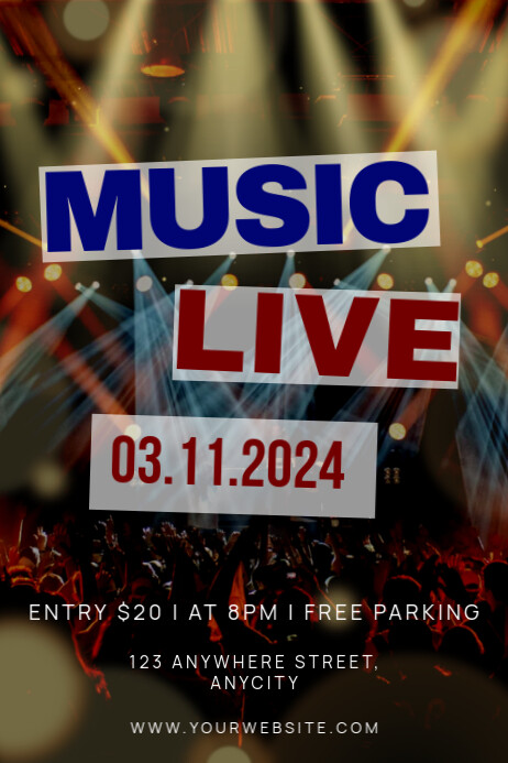Plantilla de Modern & Minimal Music Live Poster | PosterMyWall