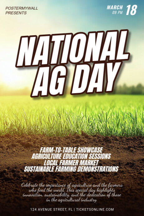 Modern & Minimal National Ag Day Celebration Event Poster Template ...