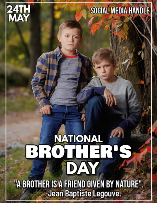Modern & Minimal National Brother's Day Flyer (us Letter) Template ...