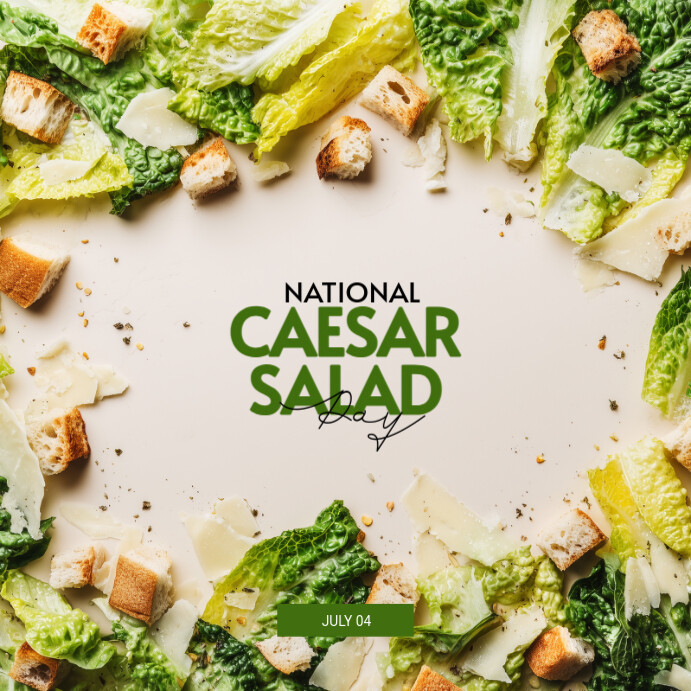 Modern & Minimal National Caesar Salad Day Instagram Post Template ...