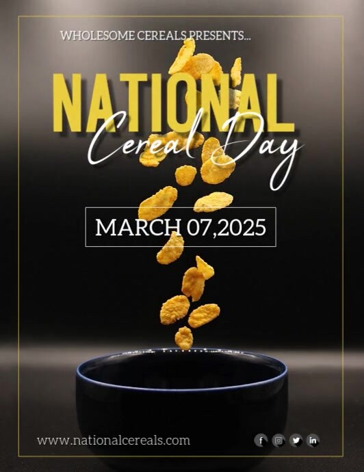 Modern & Minimal National Cereal Day Flyer Flyer (us Letter)-skabelon ...