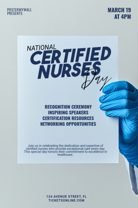 Copy of Modern & Minimal National Certified Nurses Day Event Poster ...