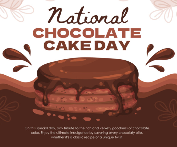 Copy of Modern & Minimal National Chocolate Cake Day Medium Rectangle ...