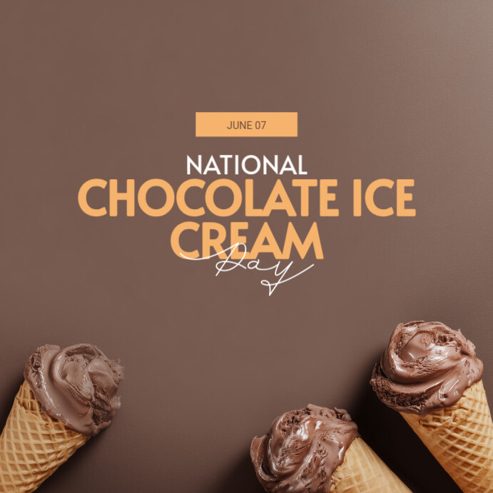 Modern & Minimal National Chocolate Ice Cream Day Instagram Post ...