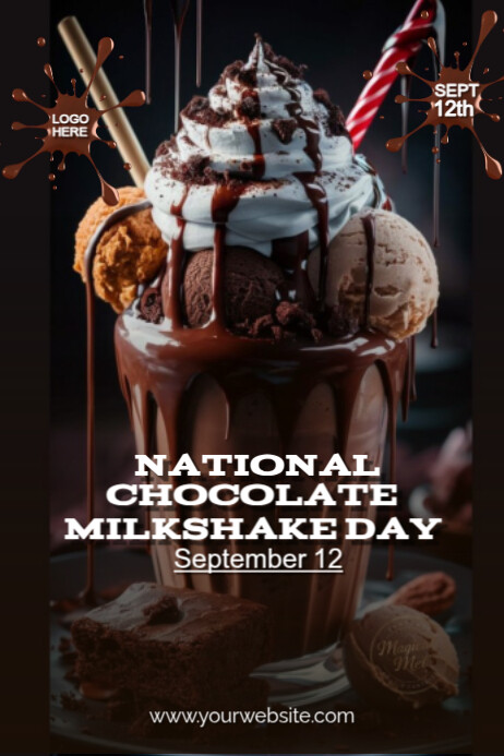 Modern & Minimal National Chocolate Milkshake Day Poster Template ...