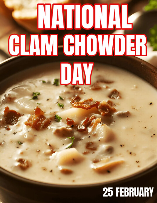Copy of Modern & Minimal National Clam Chowder Day Flyer (us Letter ...
