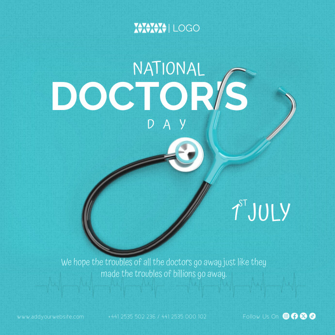 Modern & Minimal National Doctor's Day Instag Template | PosterMyWall