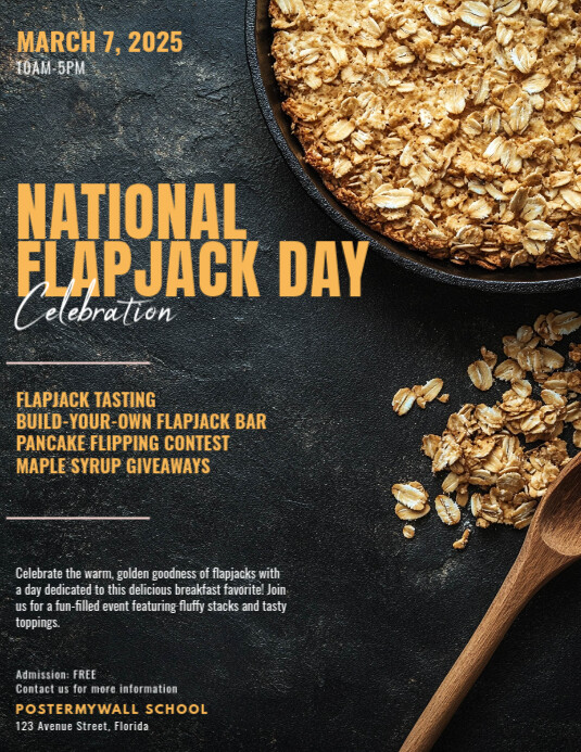 Copy of Modern & Minimal National Flapjack Day Celebration Event Flyer ...