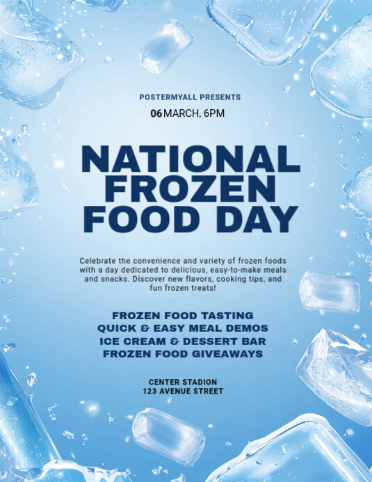 Modern & Minimal National Frozen Food Day Celebration Event Flyer (us ...