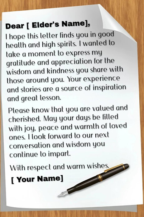 Copy of Modern & Minimal National Letter To An Elder Day Poster ...