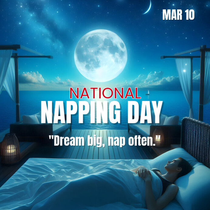Copy of Modern & Minimal National Napping Day Instagram Post | PosterMyWall