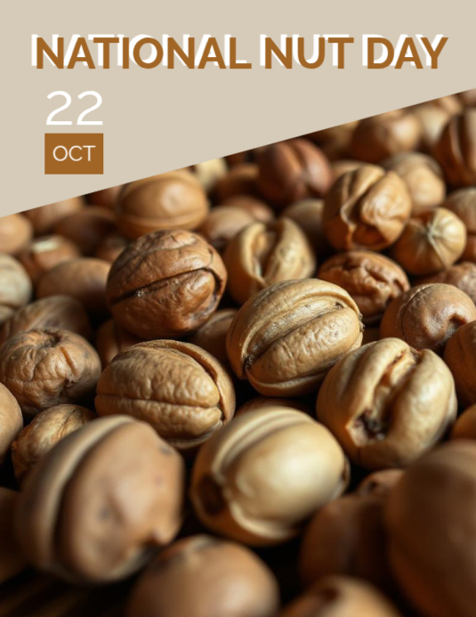 Modern & Minimal National Nut Day Flyer (us Letter) Template | PosterMyWall