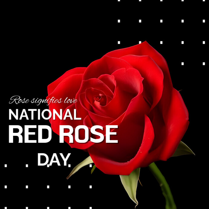 Modern & Minimal National Red Rose Day Instagram Post Template ...