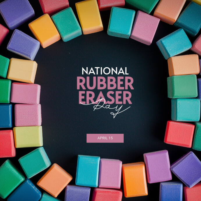 Modern & Minimal National Rubber Eraser Day Instagram Post | PosterMyWall