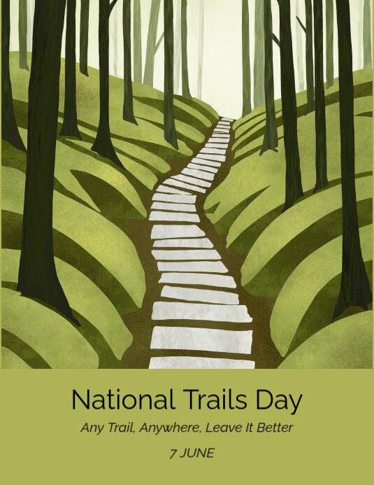 Modern & Minimal National Trails Day Flyer (us Letter) Template ...