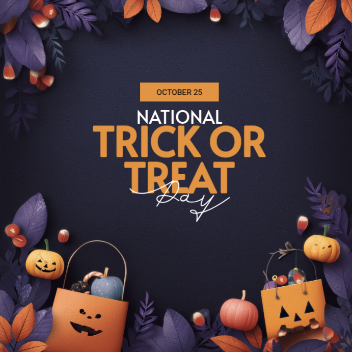 Modern & Minimal National Trick Or Treat Day Instagram Post Template ...