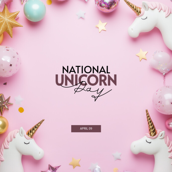 Modern & Minimal National Unicorn Day Instagram Post Template ...