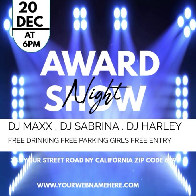 Modern & Minimal Neon Award Night Show Album Cover Template | PosterMyWall