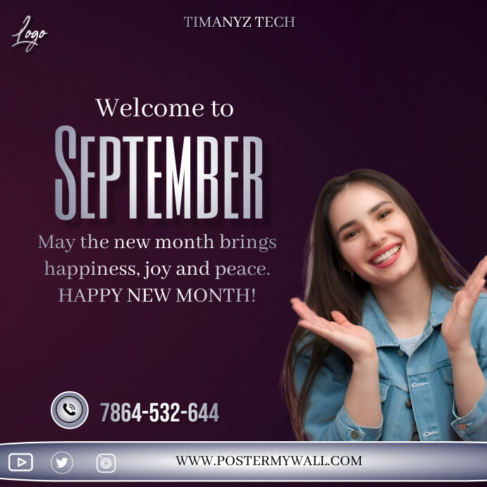 Modern & Minimal New Month September Flyer Te Template | PosterMyWall