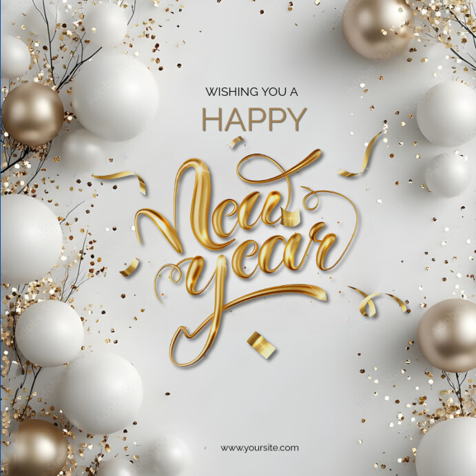 Modern & Minimal New Year 2025 Greeting Card Instagram Post Template ...